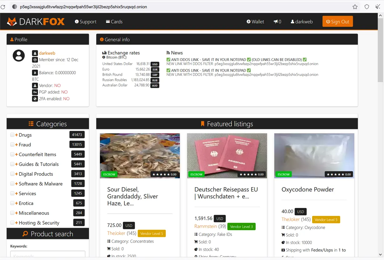 暗网反诈骗：曝光暗网中的诈骗网站，骗人的暗网市场"DarkFox" - 暗网下
